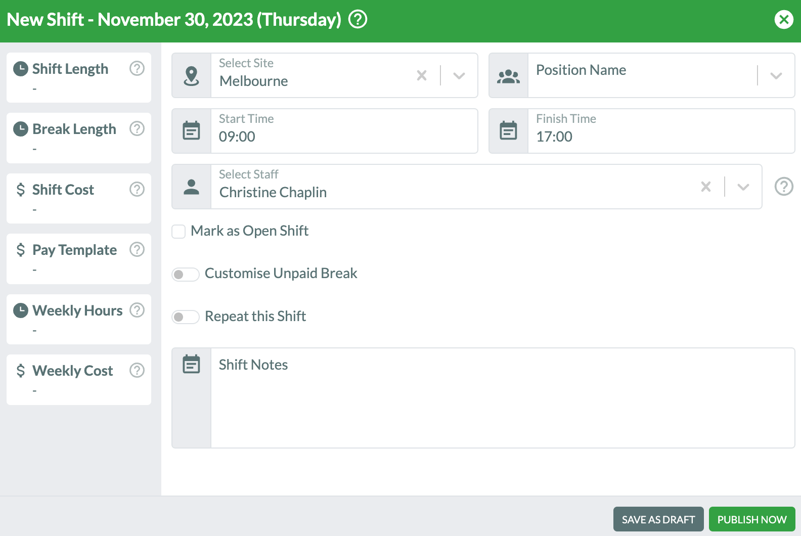 Adding shifts on your roster – RosterElf Customer Support