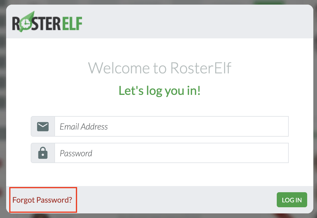 Forgotten Password Reset Guide – RosterElf Customer Support