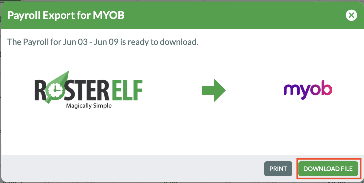 Export timesheets for MYOB – RosterElf Customer Support