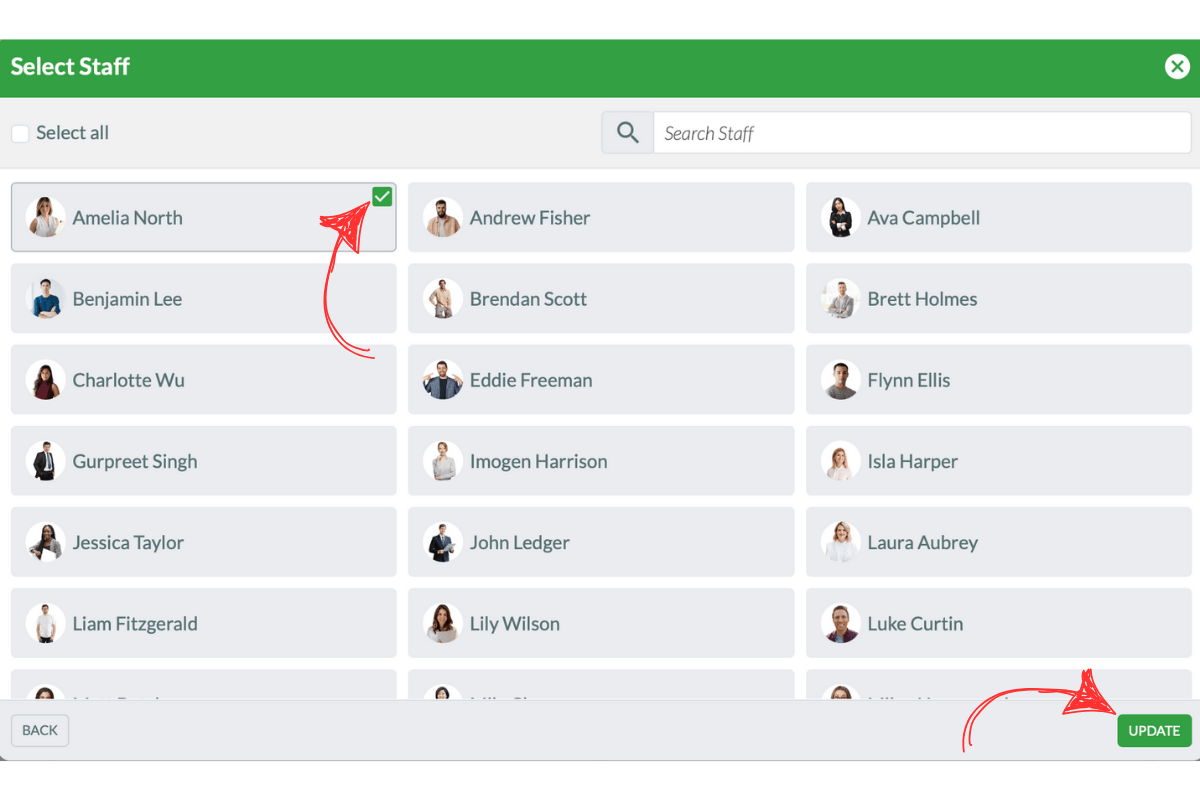 Assigning staff to a position – RosterElf Customer Support